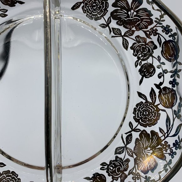Vintage | Accents | Vintage Sterling Glass Dish Divided Handles Silver ...